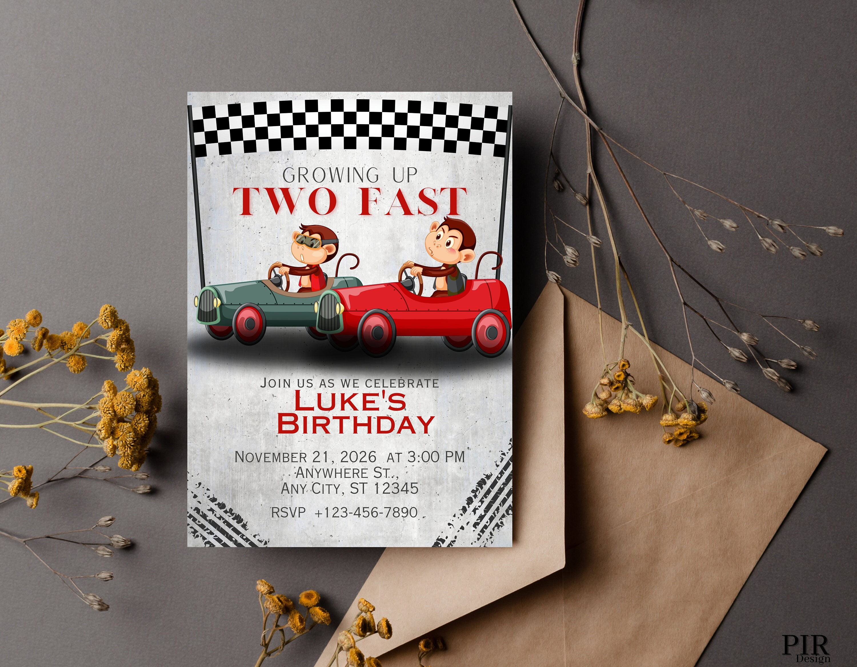 Editable Rally Theme Birthday Invitation Children Birthday - Etsy