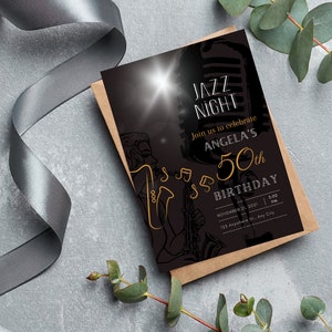 Jazz Night Invitation Saxophone Birthday Invite Any Age - Etsy