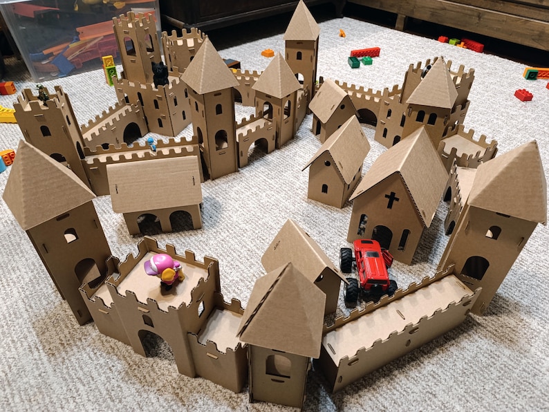 Modular Cardboard Castle: DIY Creative Playset (digital CNC Cutting ...