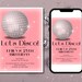 Pink Disco Birthday Invitation: Editable Canva Template (5x7" Digital ...