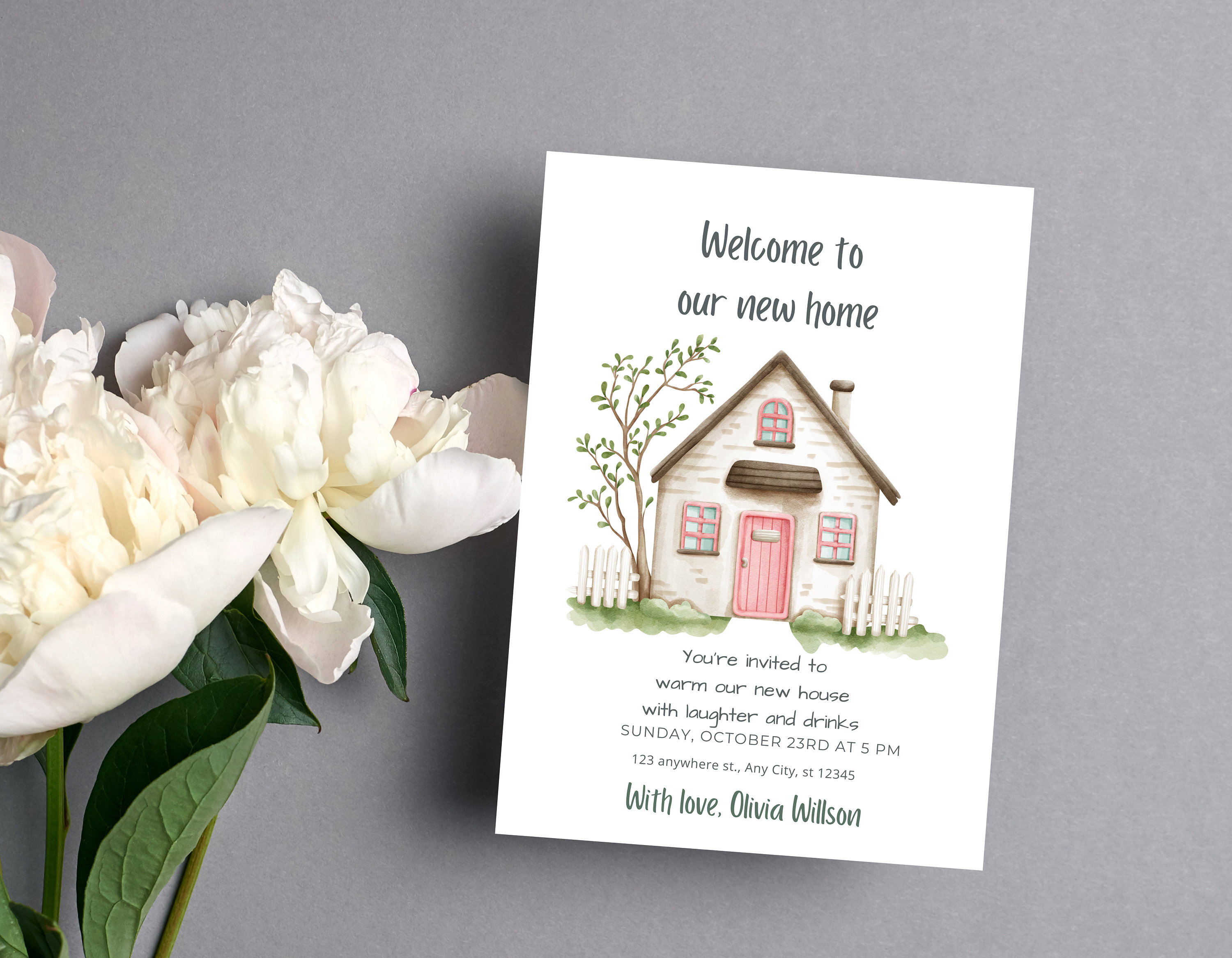 Housewarming Party Invitation, Simple Welcome to Our Home Digital ...