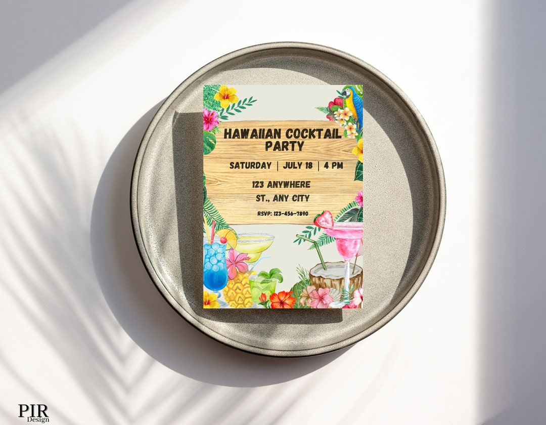 Hawaiian Cocktail Party Invitation Summer Party Digital - Etsy