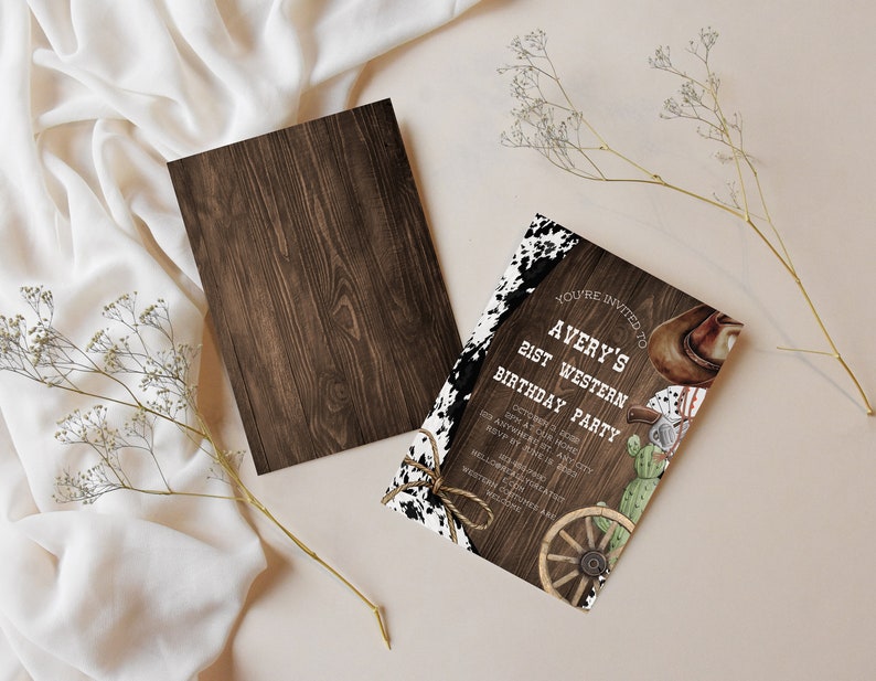 Wild West Birthday Invitation: Editable Western Party Template (digital ...