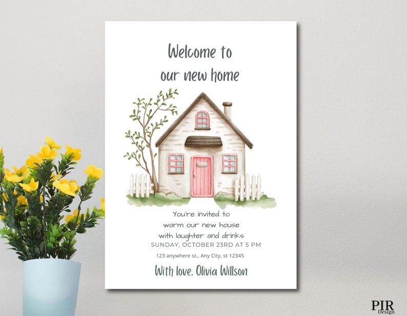 Housewarming Party Invitation, Simple Welcome to Our Home Digital ...