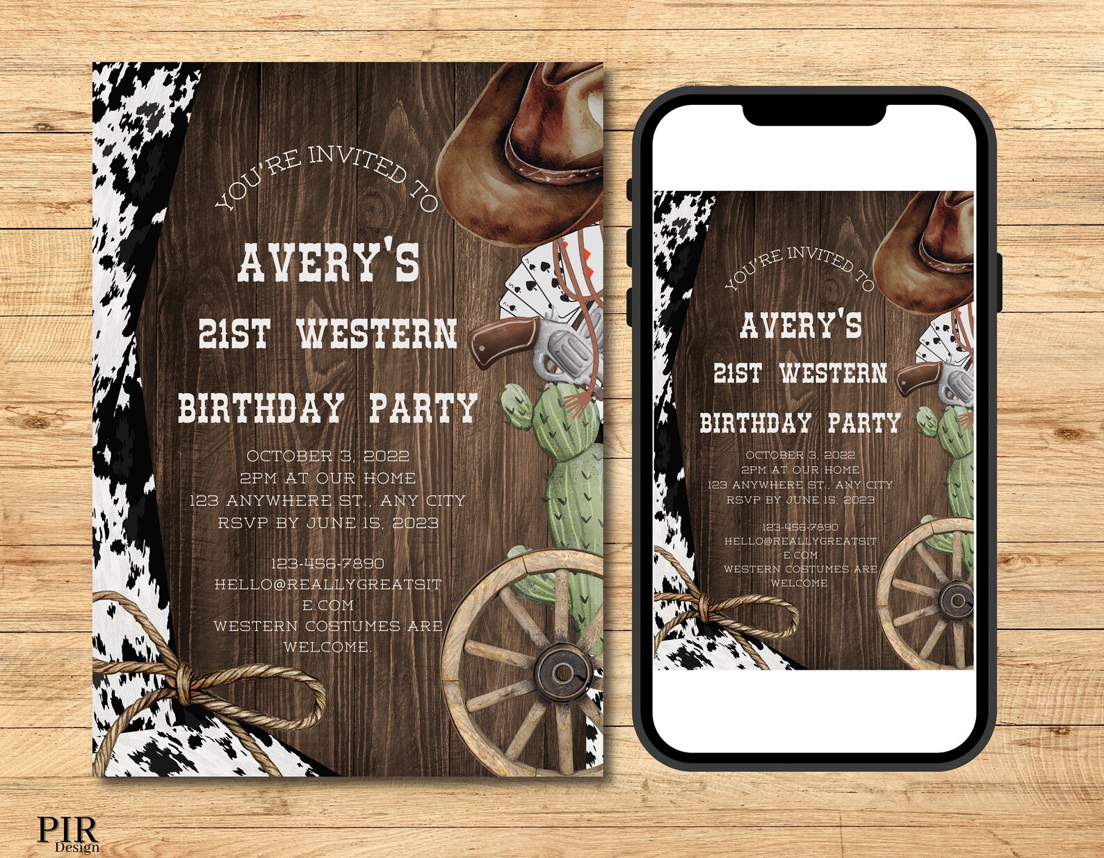 Western Birthday Invitation, Wild West Party Invitation, Printable ...