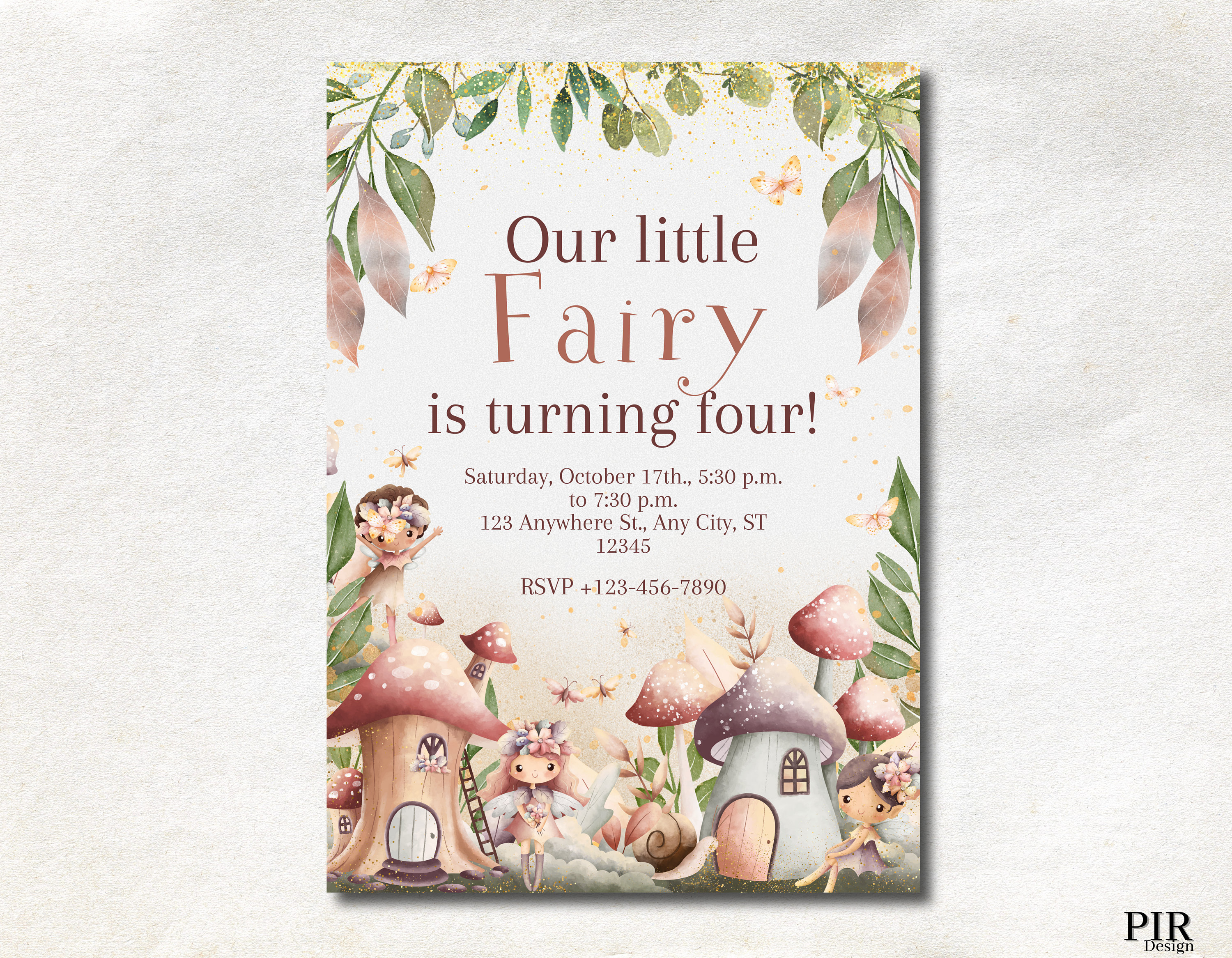Editable Fairy Birthday Invitation Template (digital Download) - Etsy