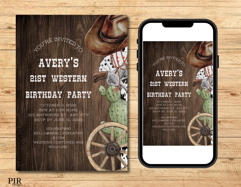 Wild West Birthday Invitation: Editable Western Party Template (digital ...