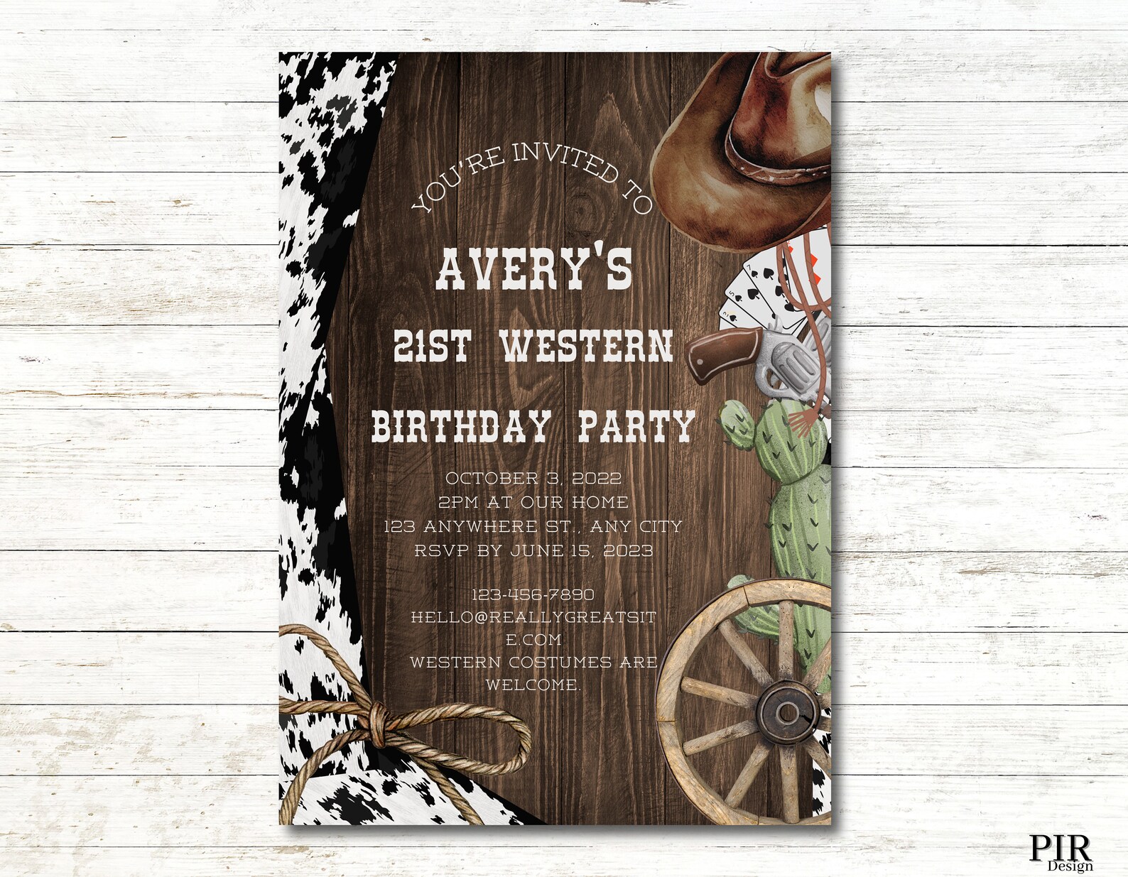 Western Birthday Invitation, Wild West Party Invitation, Printable ...