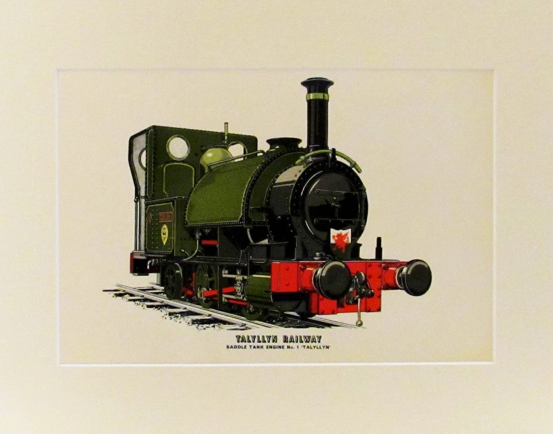 Color Print of the Talyllyn Railway Steam Engine. One of the Oldest ...