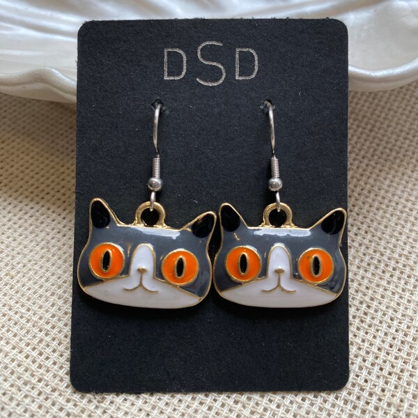 Cute Cat Earrings - Etsy