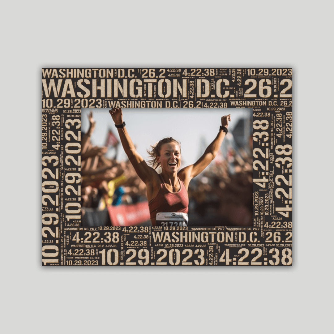 Washington D.C. Marathon Photo Frame: Personalized Maple Wood - Etsy