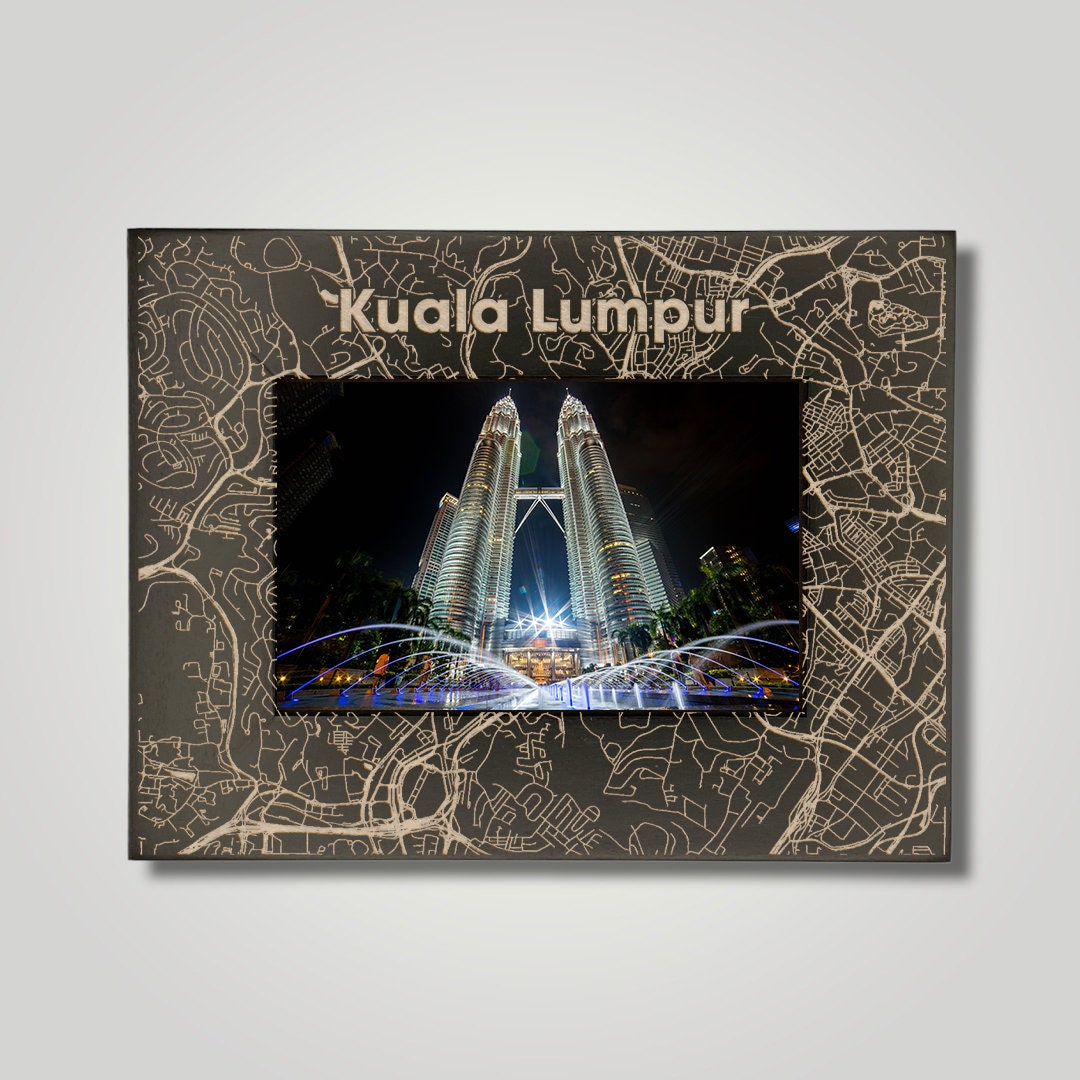 Kuala Lumpur Maple Photo Frame: Engraved City Map - Etsy