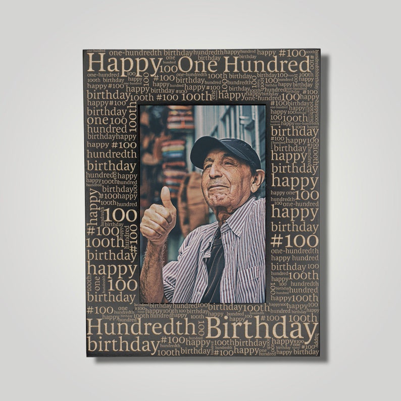 Personalized 100th Birthday Photo Frame | Maple Wood - Etsy