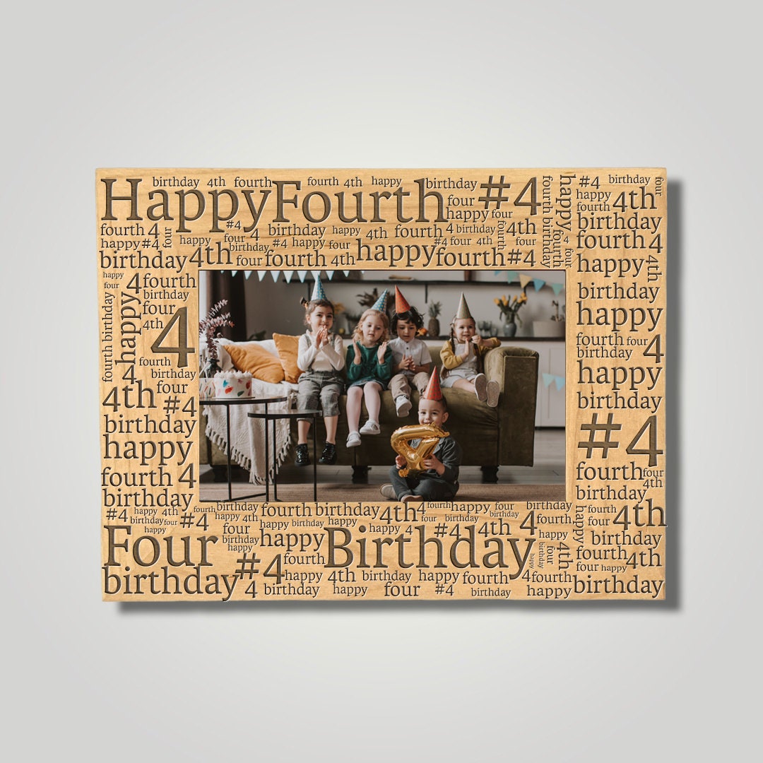 Fourth Birthday Maple Photo Frame | Personalized Gift - Etsy