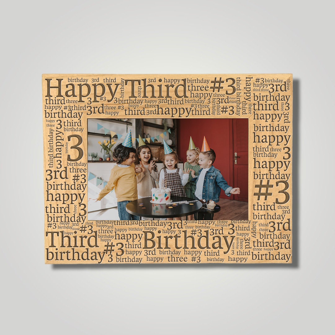 Third Birthday Photo Frame | Free Photo Print + Free Personalization on ...