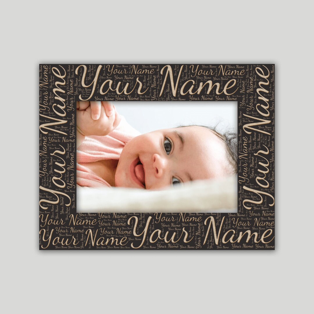 Personalized Maple Photo Frame: Custom Name Print - Etsy