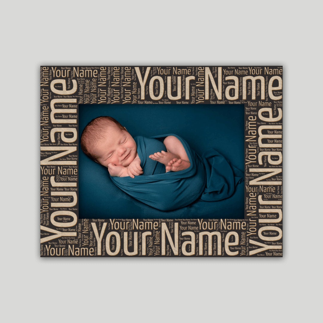 Personalized Maple Photo Frame: Custom Name Print - Etsy