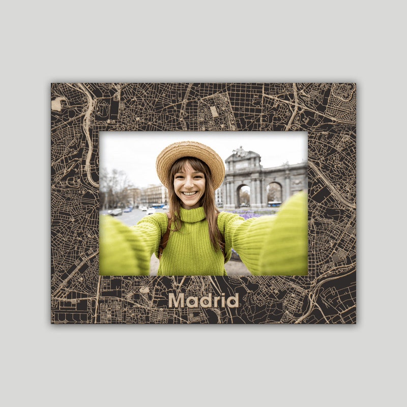 Framed Map of Madrid - Etsy