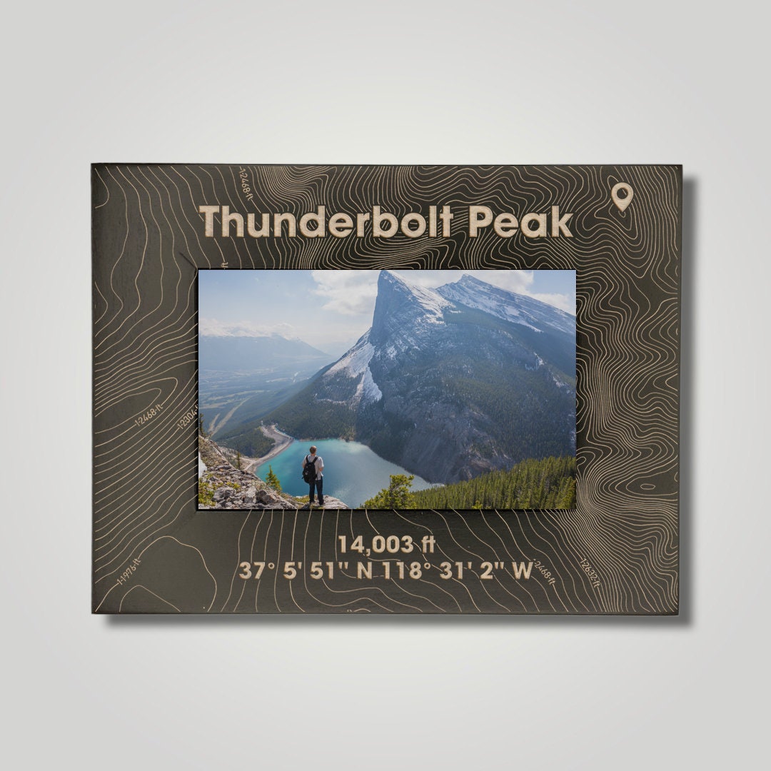 Thunderbolt Peak Maple Photo Frame: Topographic Contour Engraving - Etsy