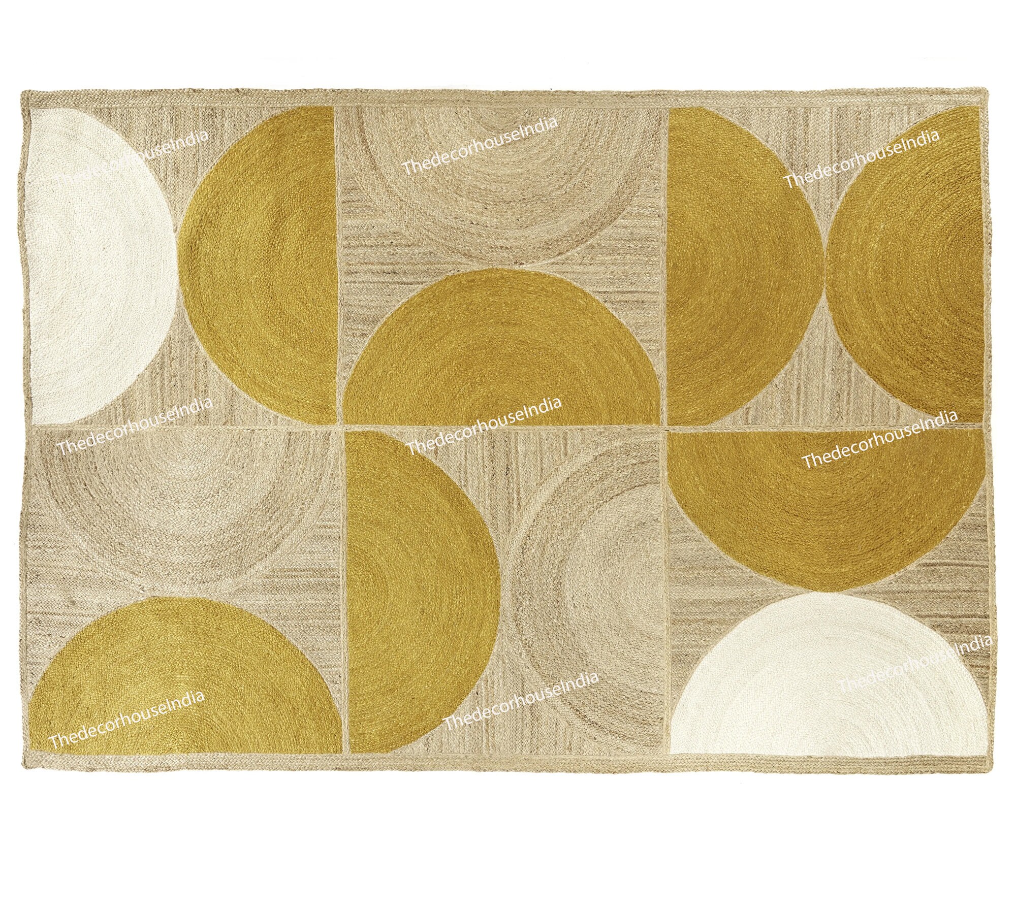 Yellow Beige Jute Square Rug Indian Jute Rug Natural Jute Rug Halloween ...