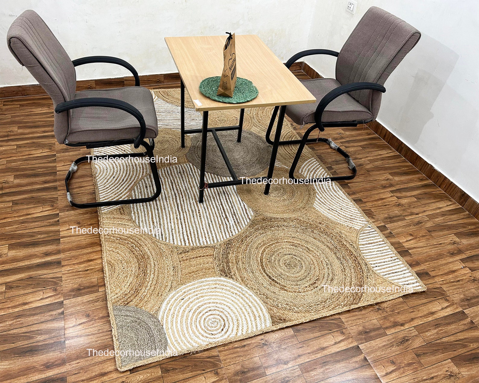 Handmade Jute Rug Indian Natural Jute Designer Rug Modern Area Rug ...