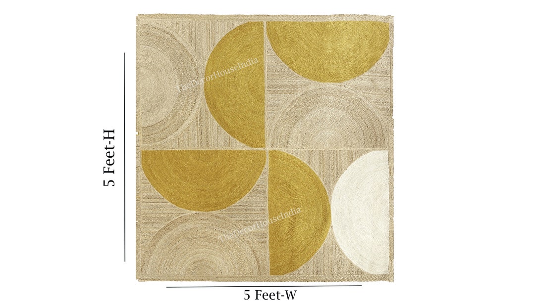 Jute Rug Hand Braided Natural Jute Rug for Bedroom Yellow Jute Rug ...