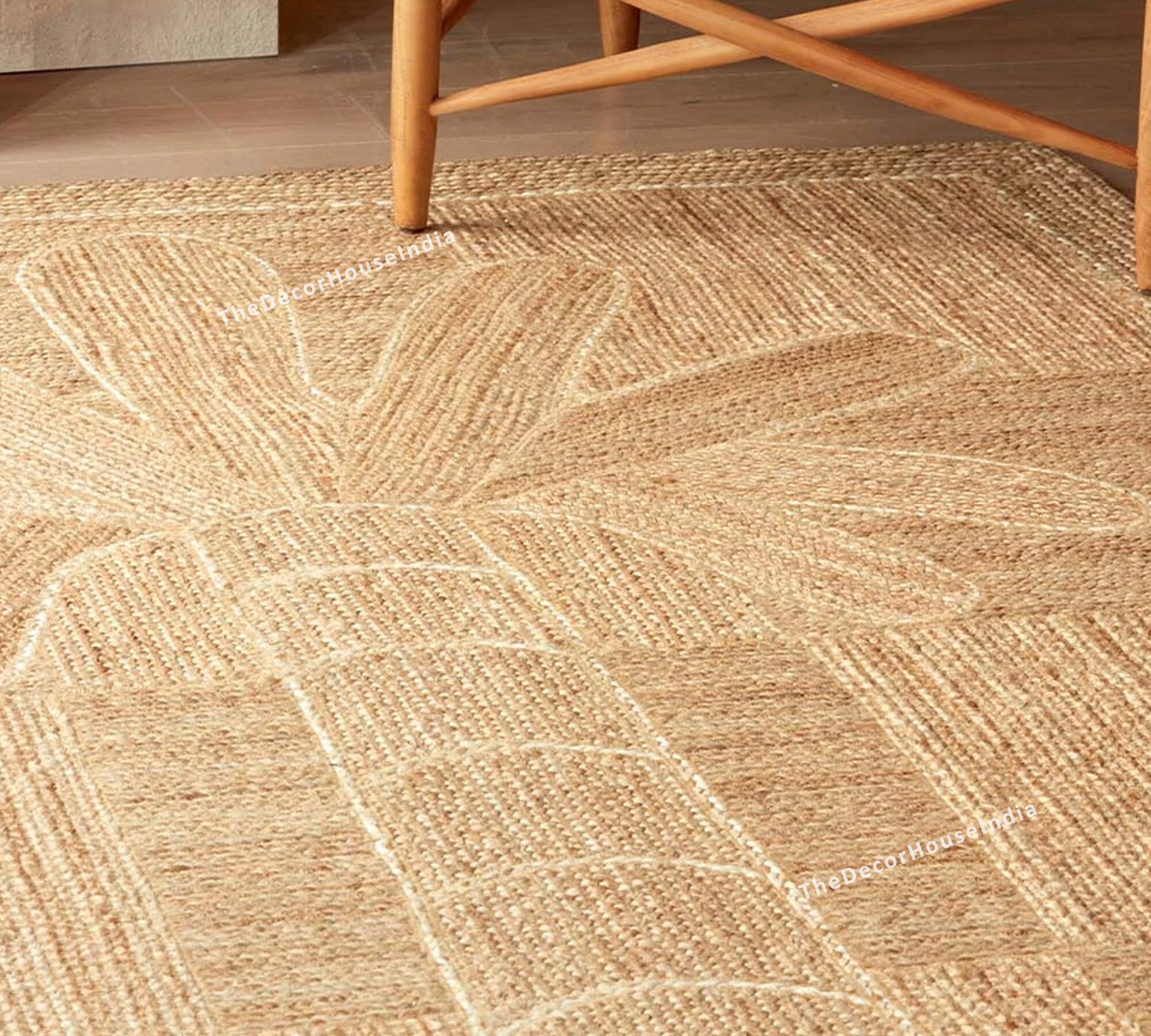 Modern Jute Braided Natural Handmade Rug Custom Size Rug Area Rug Tree ...