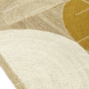 Yellow Beige Jute Square Rug Indian Jute Rug Natural Jute Rug Halloween ...