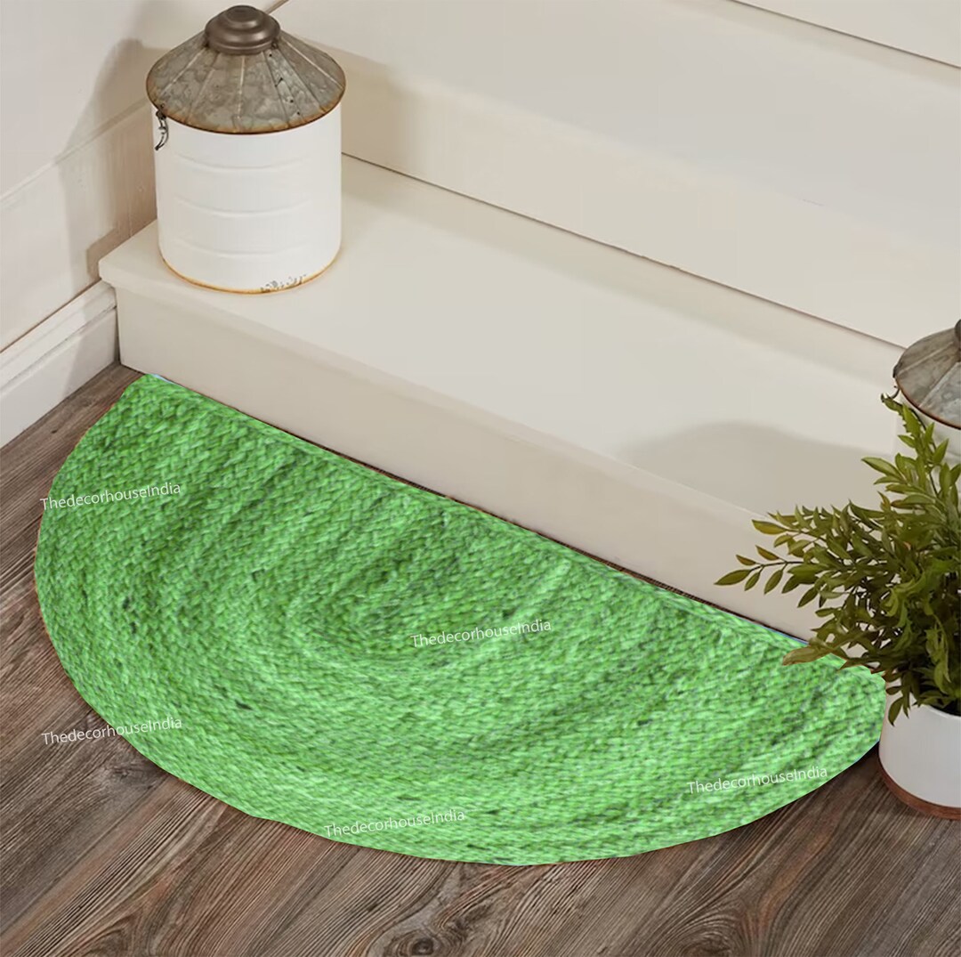 Indian Natural Jute Green Rug Set of 2 Rug Bohemian Rug Stair Rug Entry ...