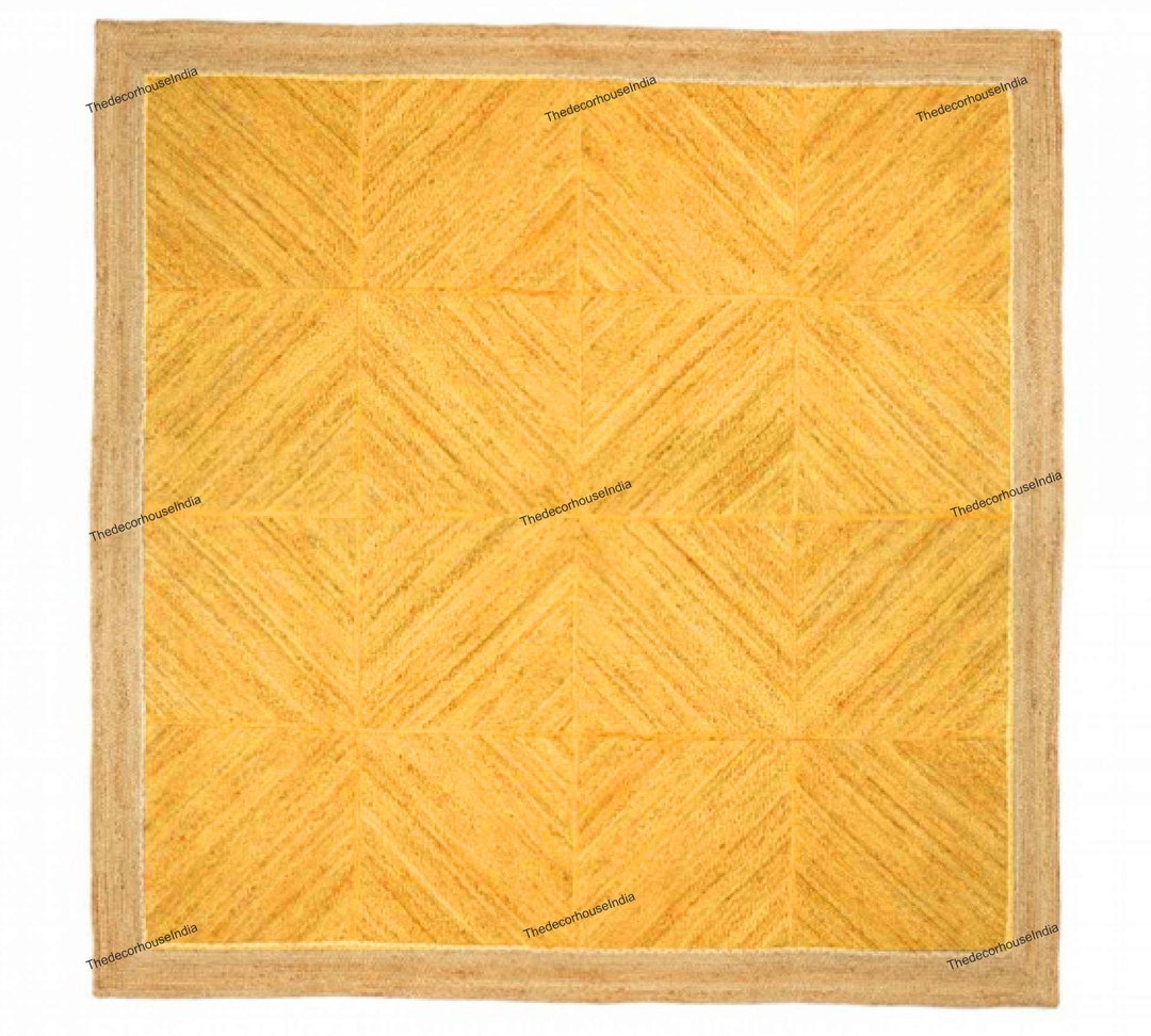 Amazing Jute Rug Yellow Color Hand-braided Indian Jute Rug Hallway Rug ...