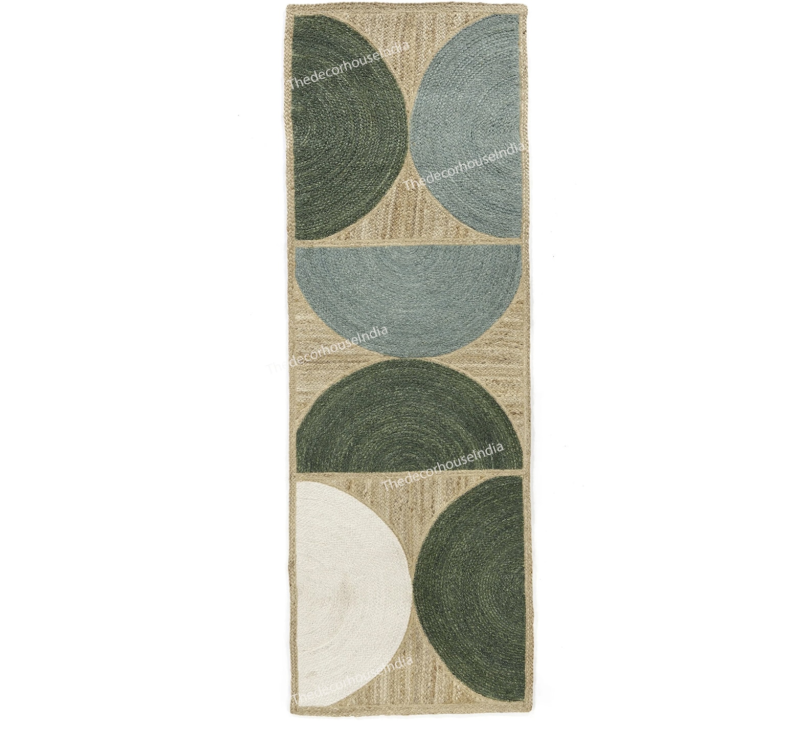 4x6 Feet Jute Braided Rug Blue Green Beige Rug Living Room Rug Navajo ...