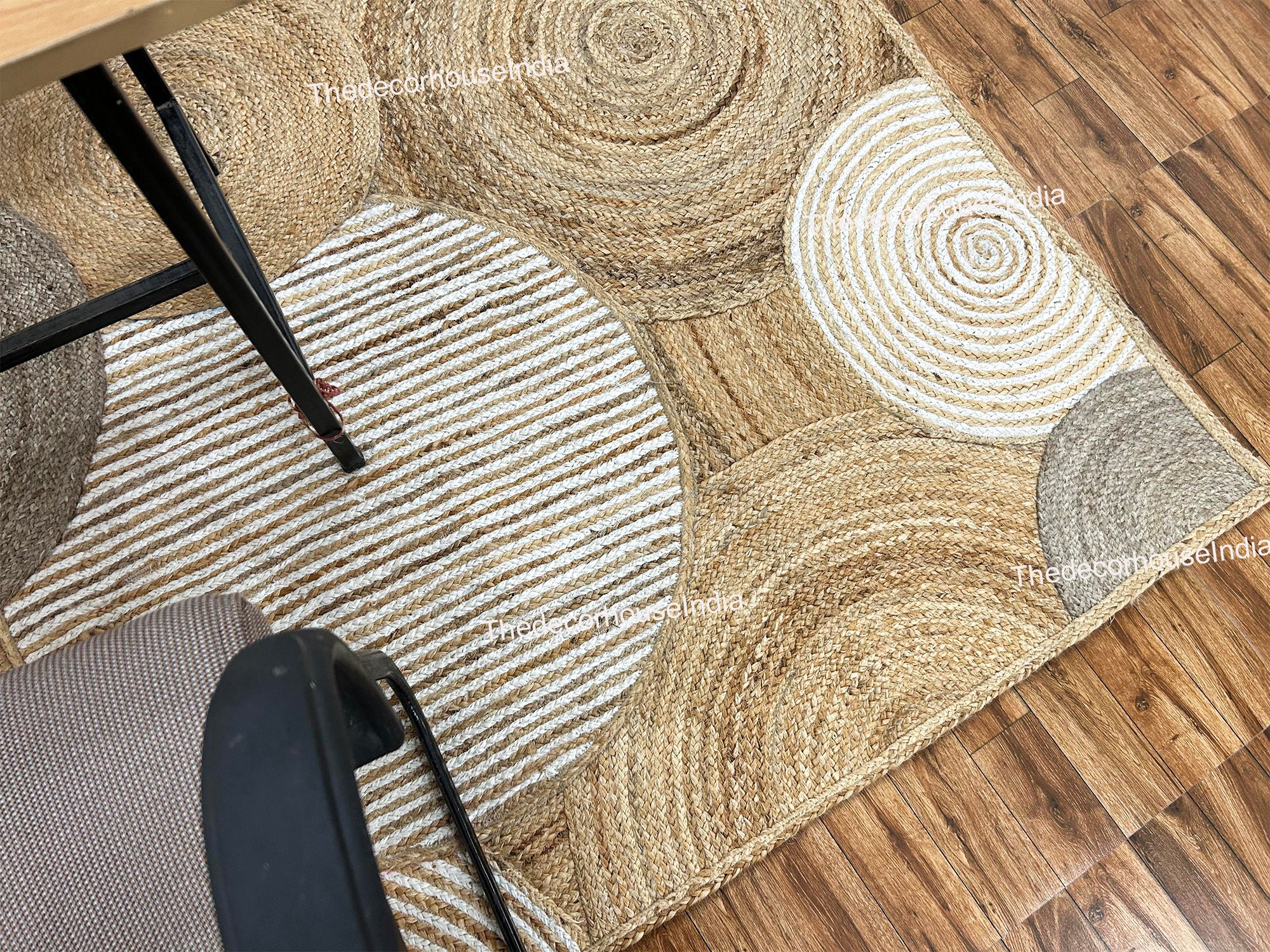 Handmade Jute Rug Indian Natural Jute Designer Rug Modern Area Rug ...