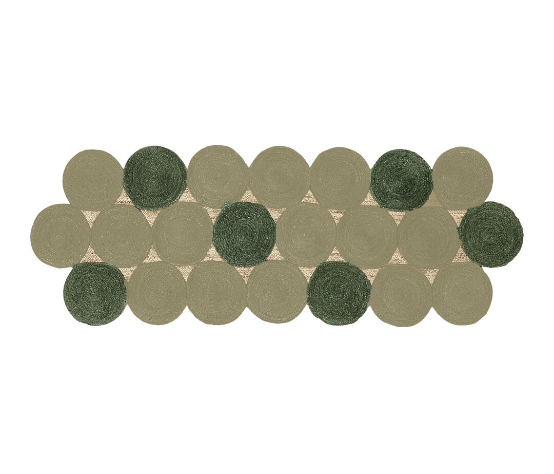 Jute Runner Rug Hand Braided Jute Rug Green Khaki Color Rug - Etsy