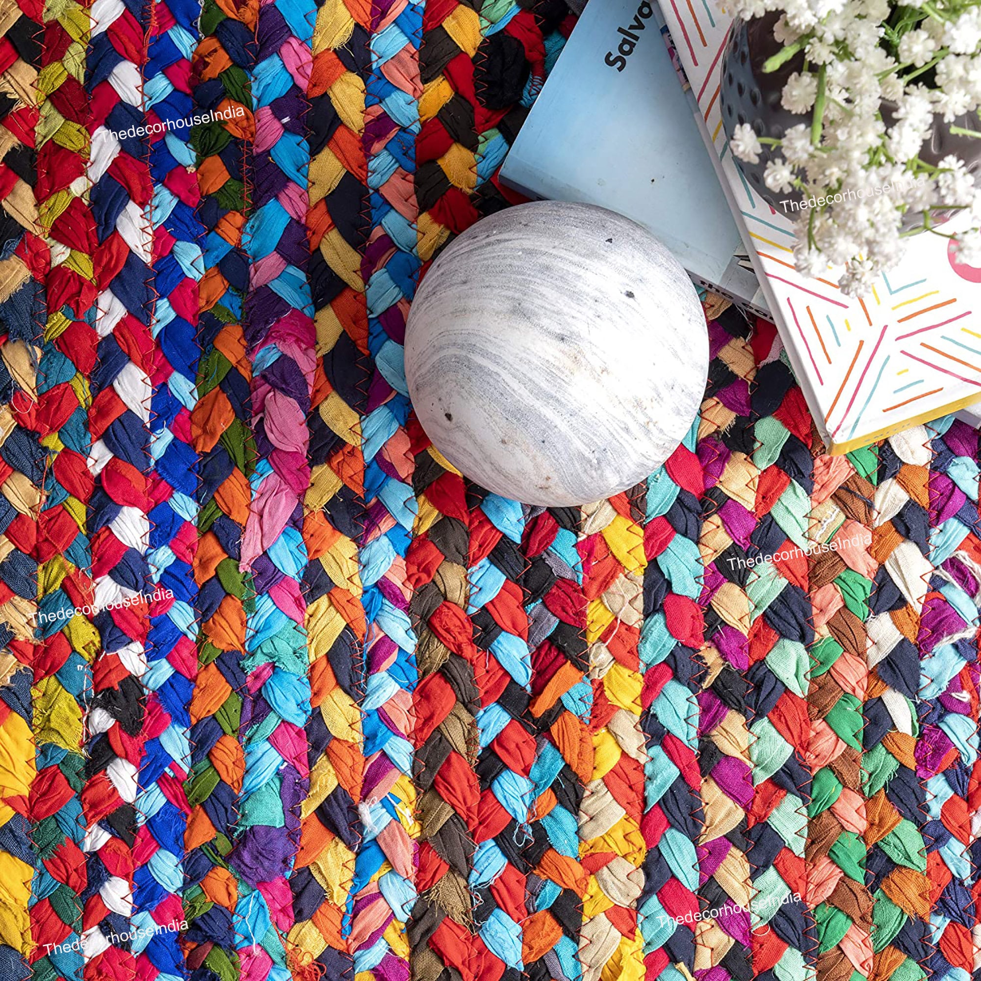 Jute Area Rug Hand Braided Jute Runner Rug Bohemian Decor Rug Chindi ...