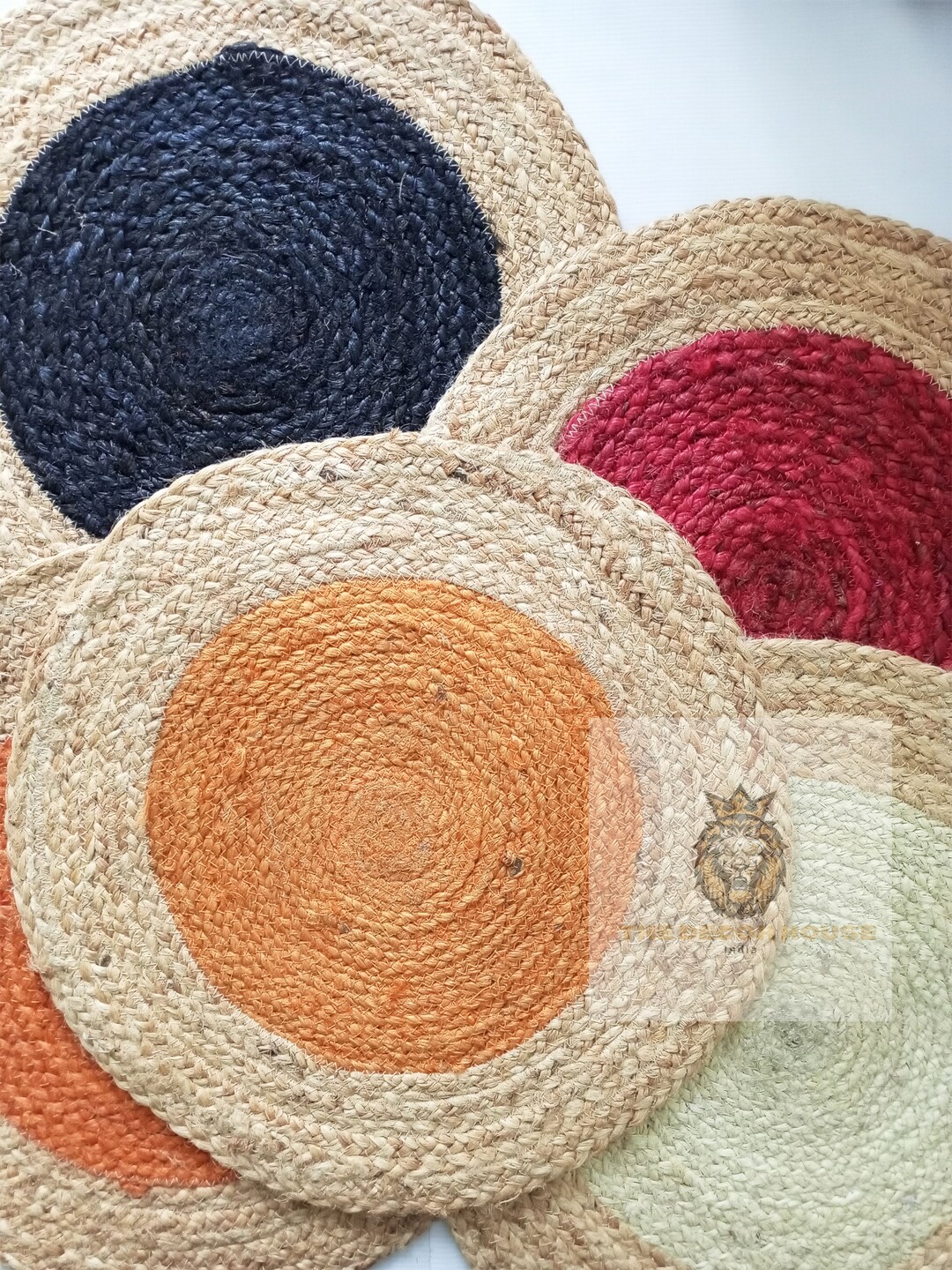 Round 12X12 Inch's Jute Placemat Set of 4 & 6 Natural Jute Placemats ...