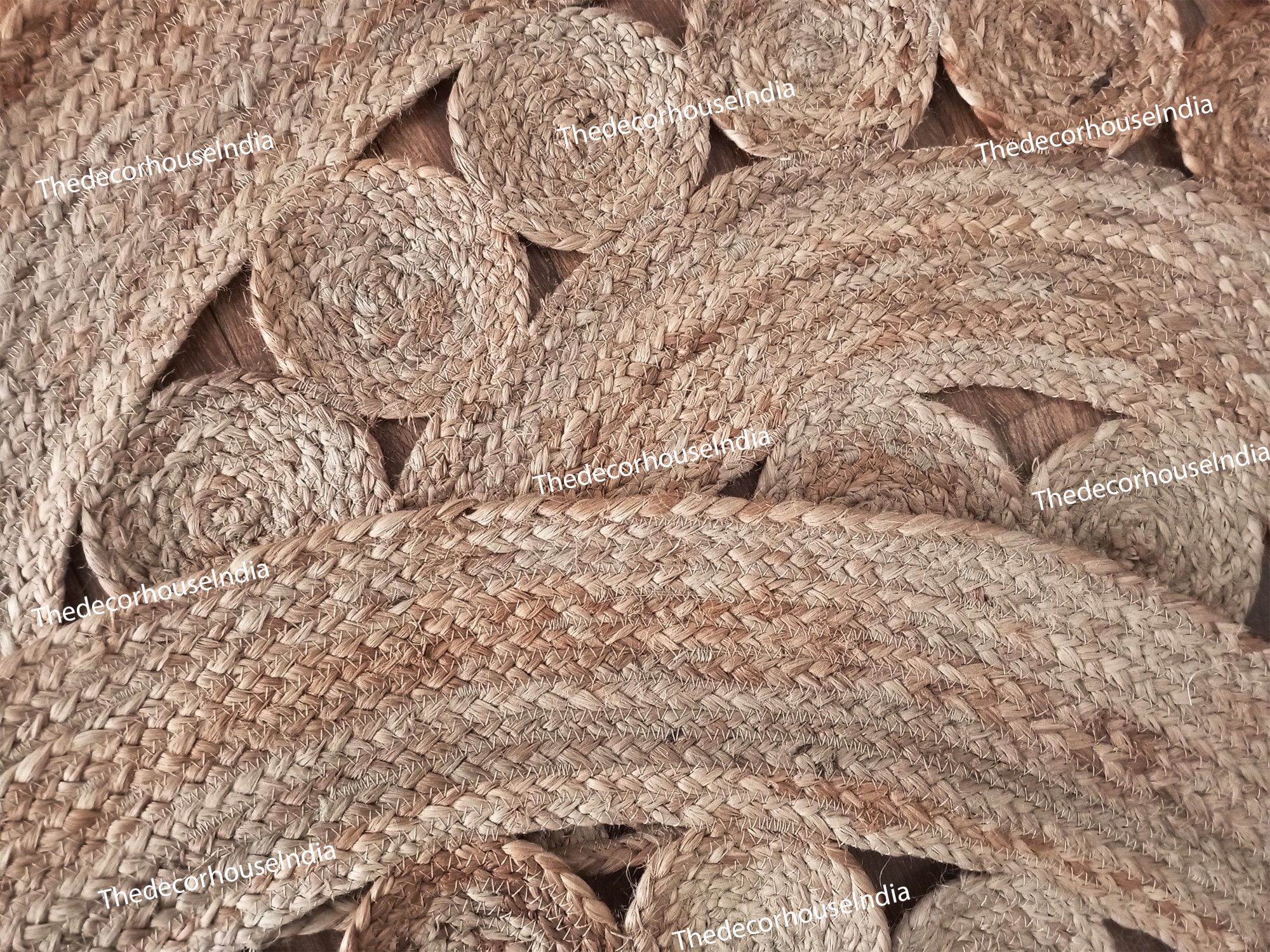 Natural Jute Semi Circle Rug Half Jute Braided Boho Rug Modern Jute ...