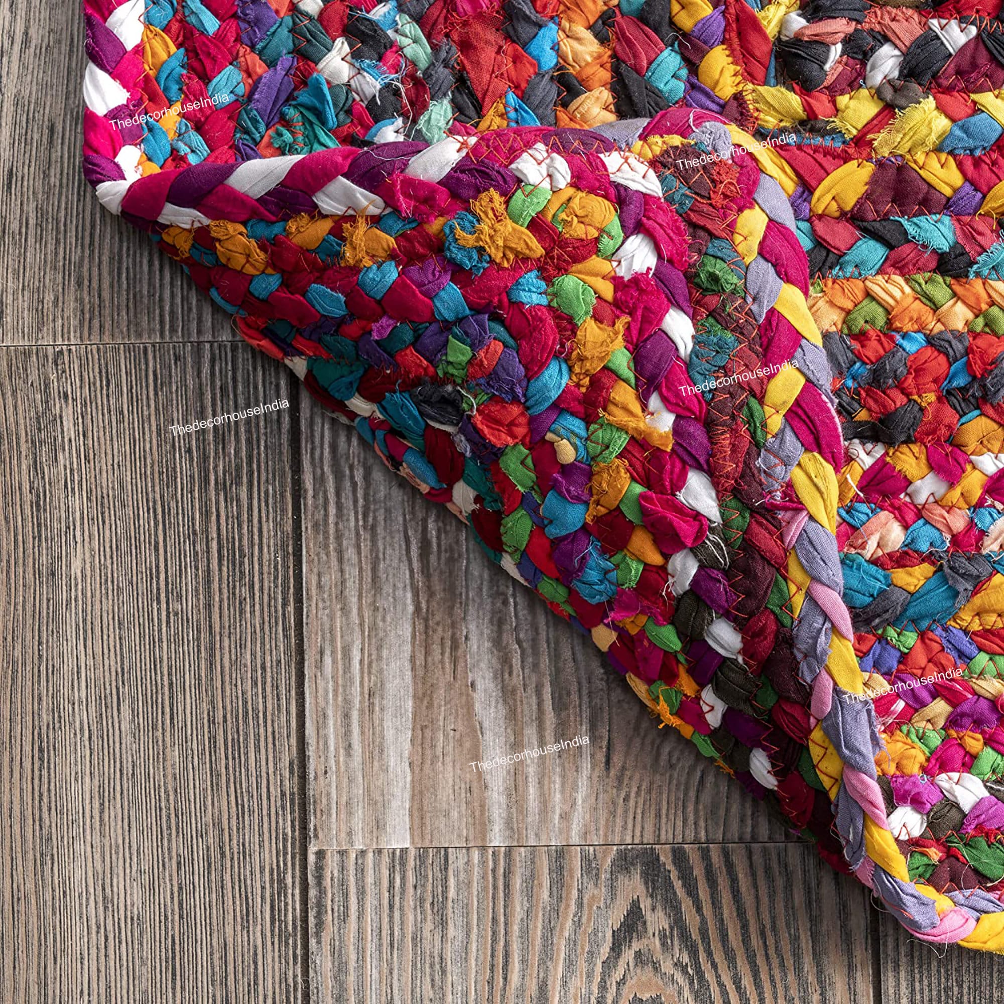 Jute Area Rug Hand Braided Jute Runner Rug Bohemian Decor Rug Chindi ...