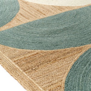 8'6 X 9'2 Handmade Natural Jute Rug Mint Blue Custom Size Rug - Etsy