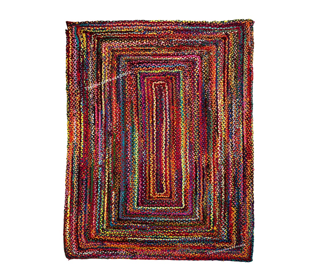 Handmade Cotton Chindi Multicolor Rug Custom Size Rug Area Rug Large ...