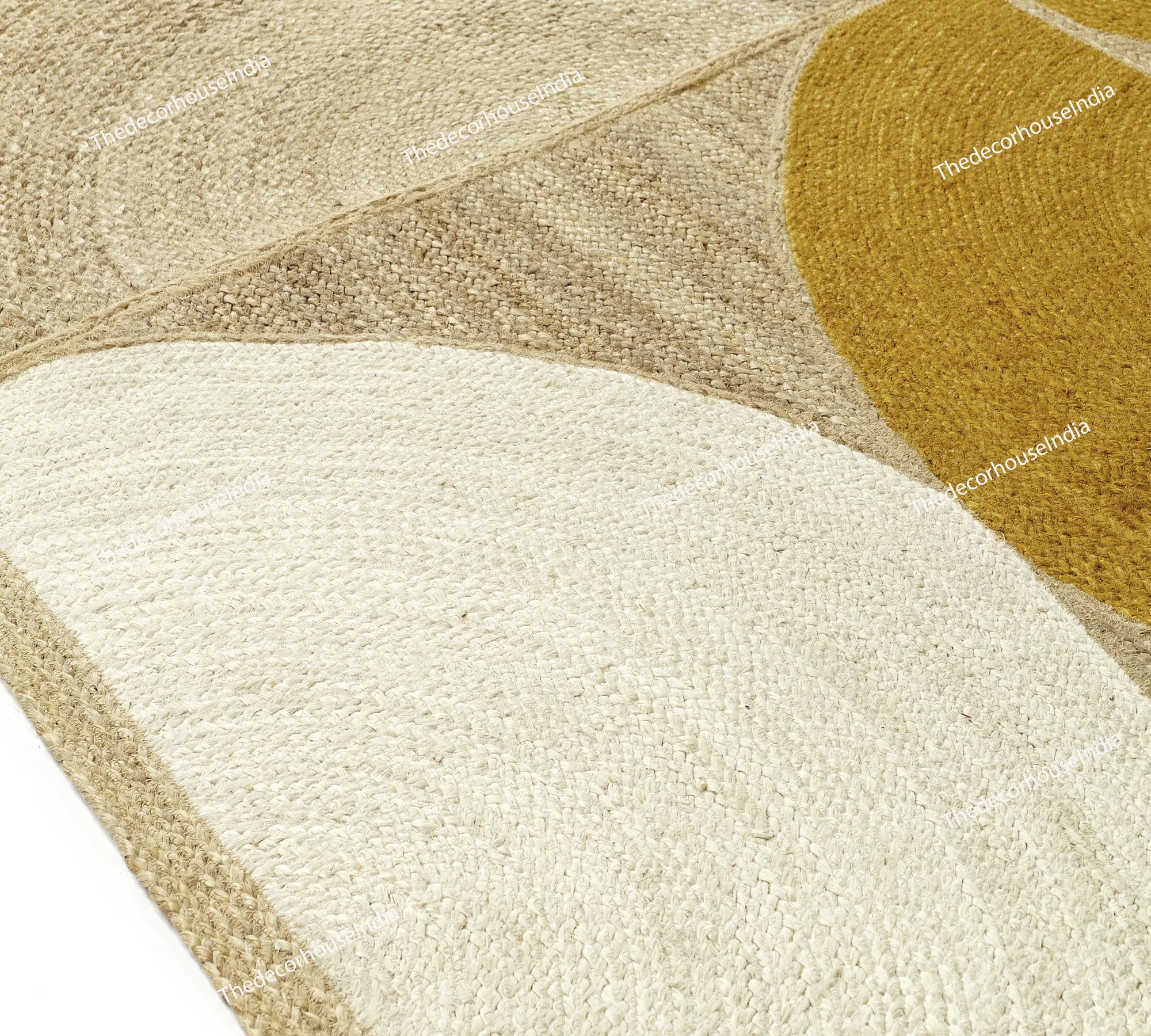 Yellow Beige Jute Square Rug Indian Jute Rug Natural Jute Rug Halloween ...