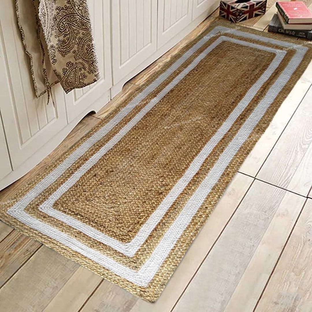 Indian Jute Runner Rug Hand Braided Rugs Natural Jute Handmade Bohemian ...