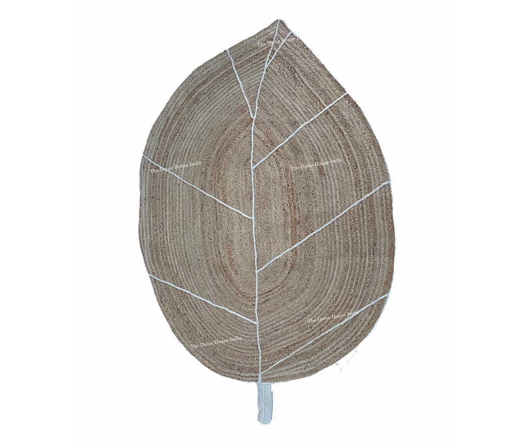 Leaf Shape Rug, Indian Jute Rug, Handmade Jute Rug, Living Room Rug ...