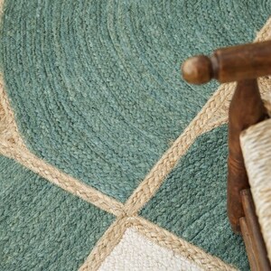 Handmade Jute Rug Mint Blue and Green Jute Area Rug Natural Jute ...