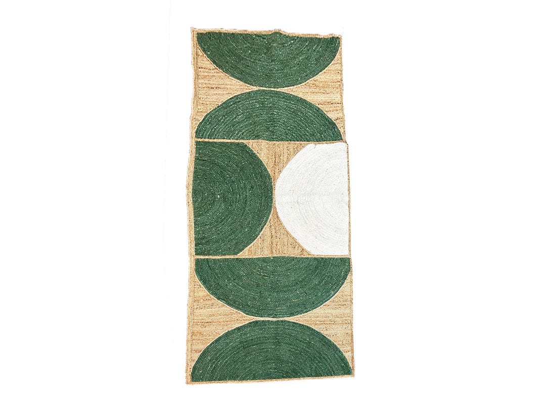 Green Jute Rug, Jute Runner, Braided Jute Runner, Jute Hallway Runner ...