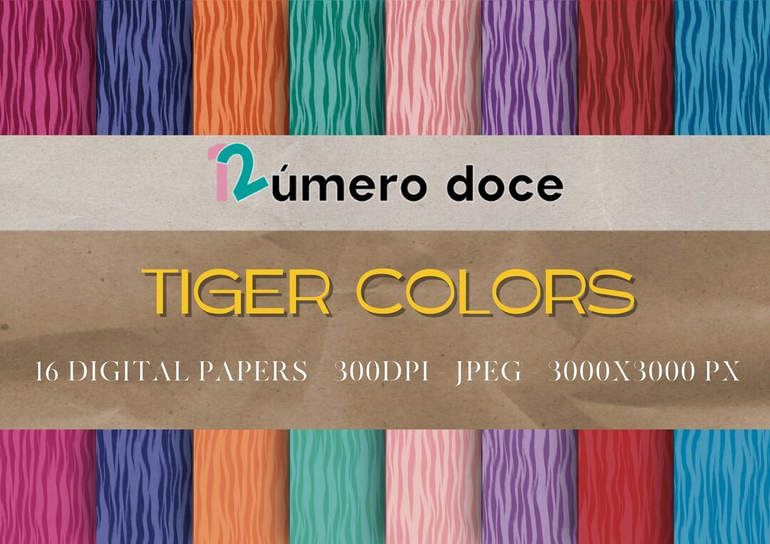 Tiger Texture Digital Paper. Numero Doce Creaciones. Digital Product ...