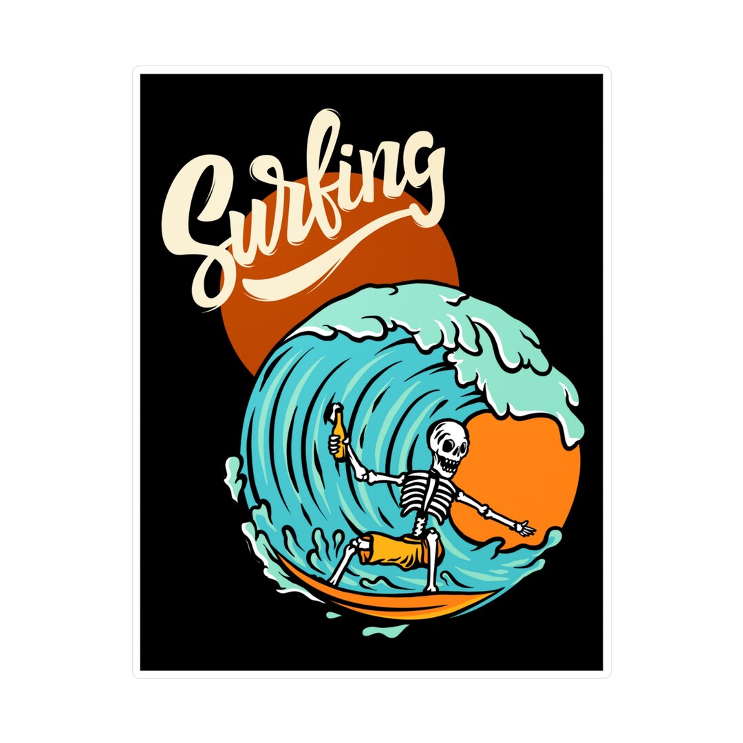 Surfing Kiss-cut Vinyl Decal - Etsy