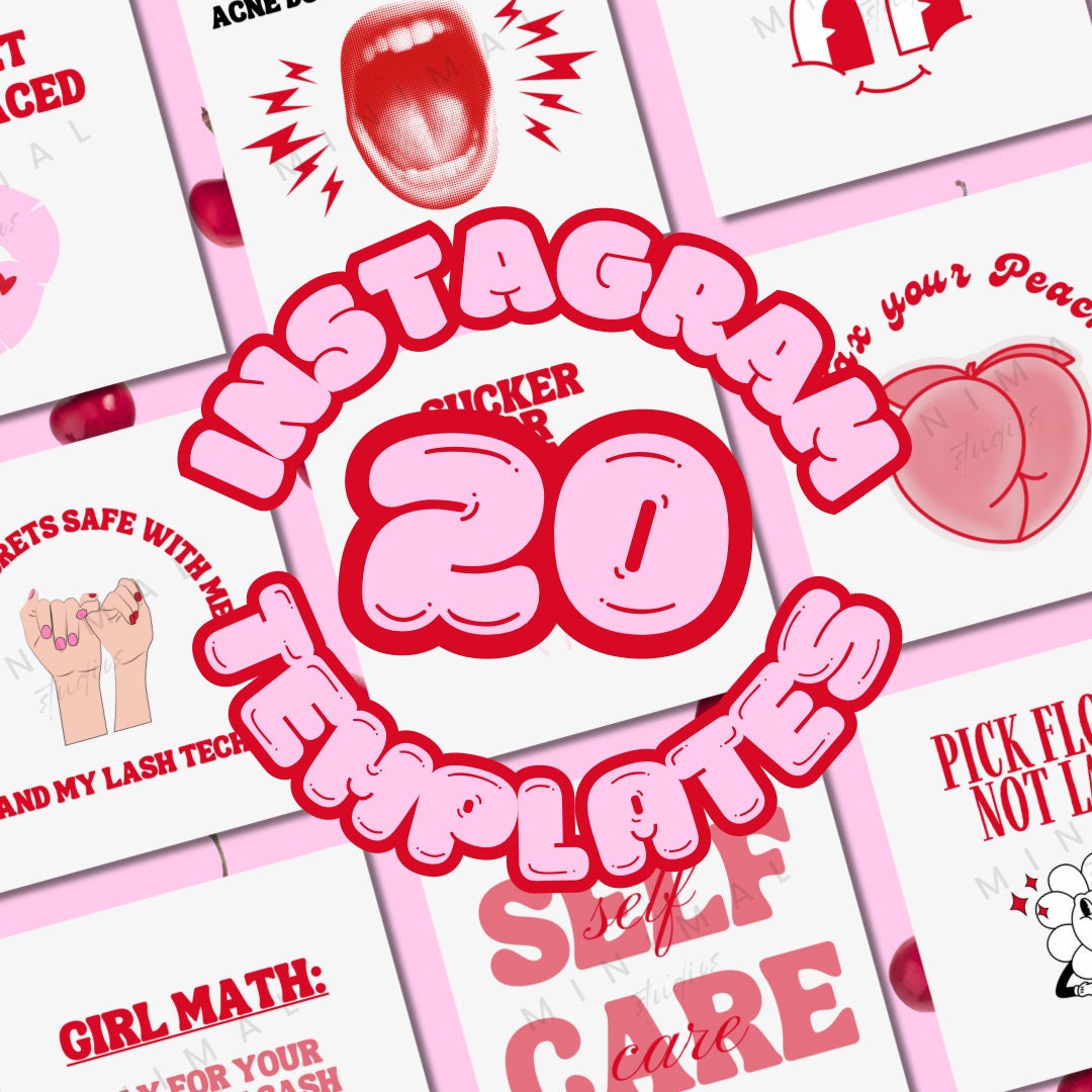 20 Instagram Templates | Red Canva Templates | Red Pink Instagram Feed ...