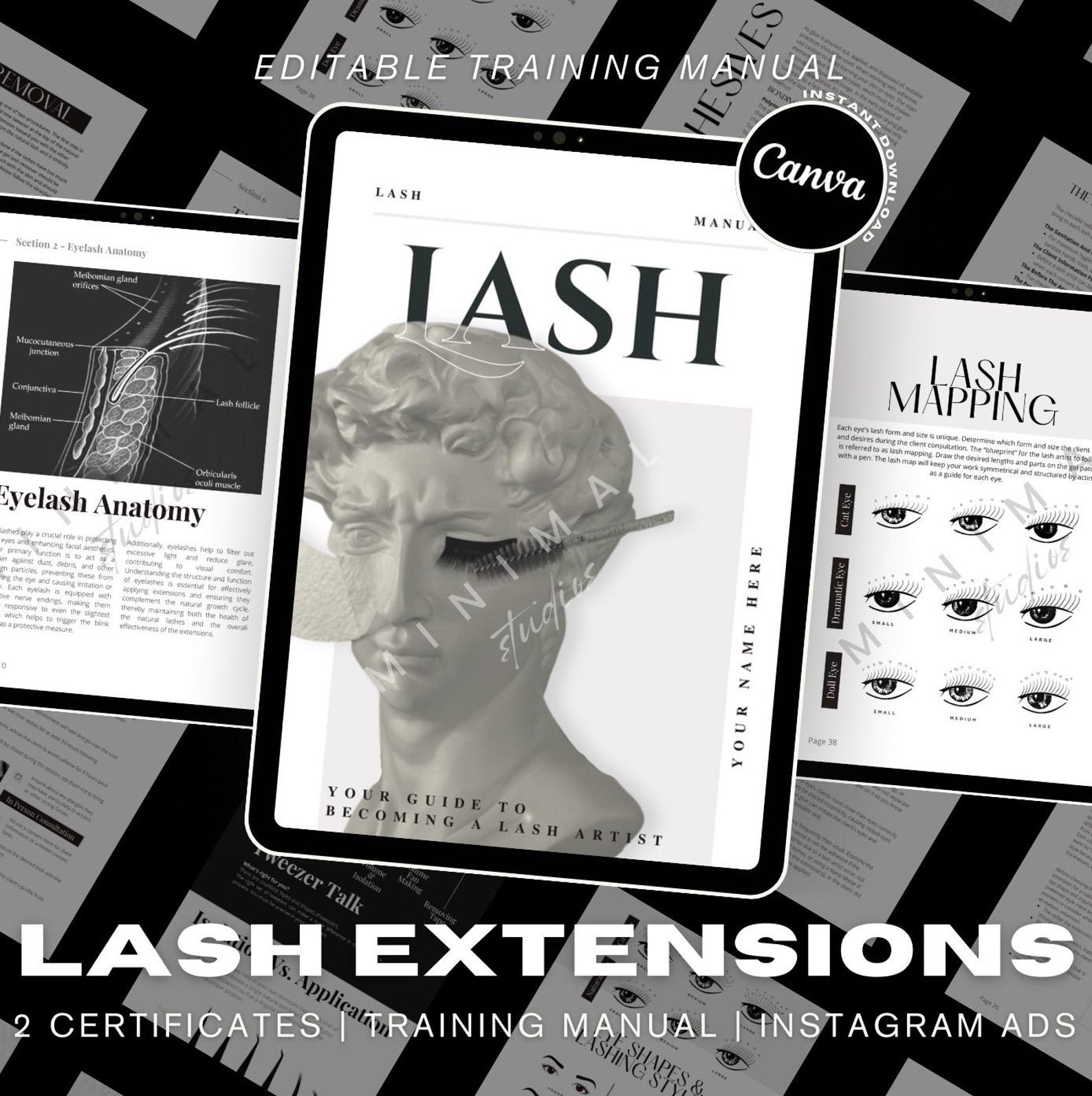 Lash Extension Training Editable Guide | Lash Tech Training Manual ...