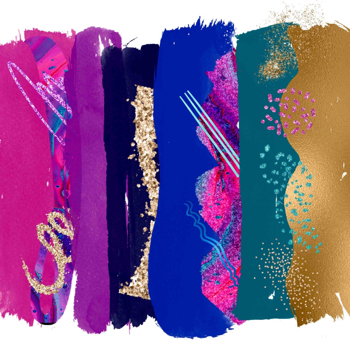 Clipart Brush Stroke Nebula, Glitter Overlays, Watercolor Brushstrokes ...