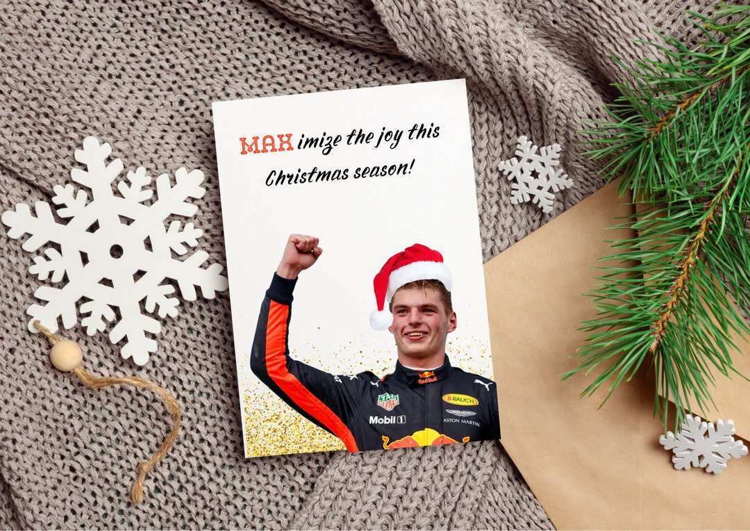 Formula 1 Printable Card. Max Verstappen Christmas Card. Digital ...